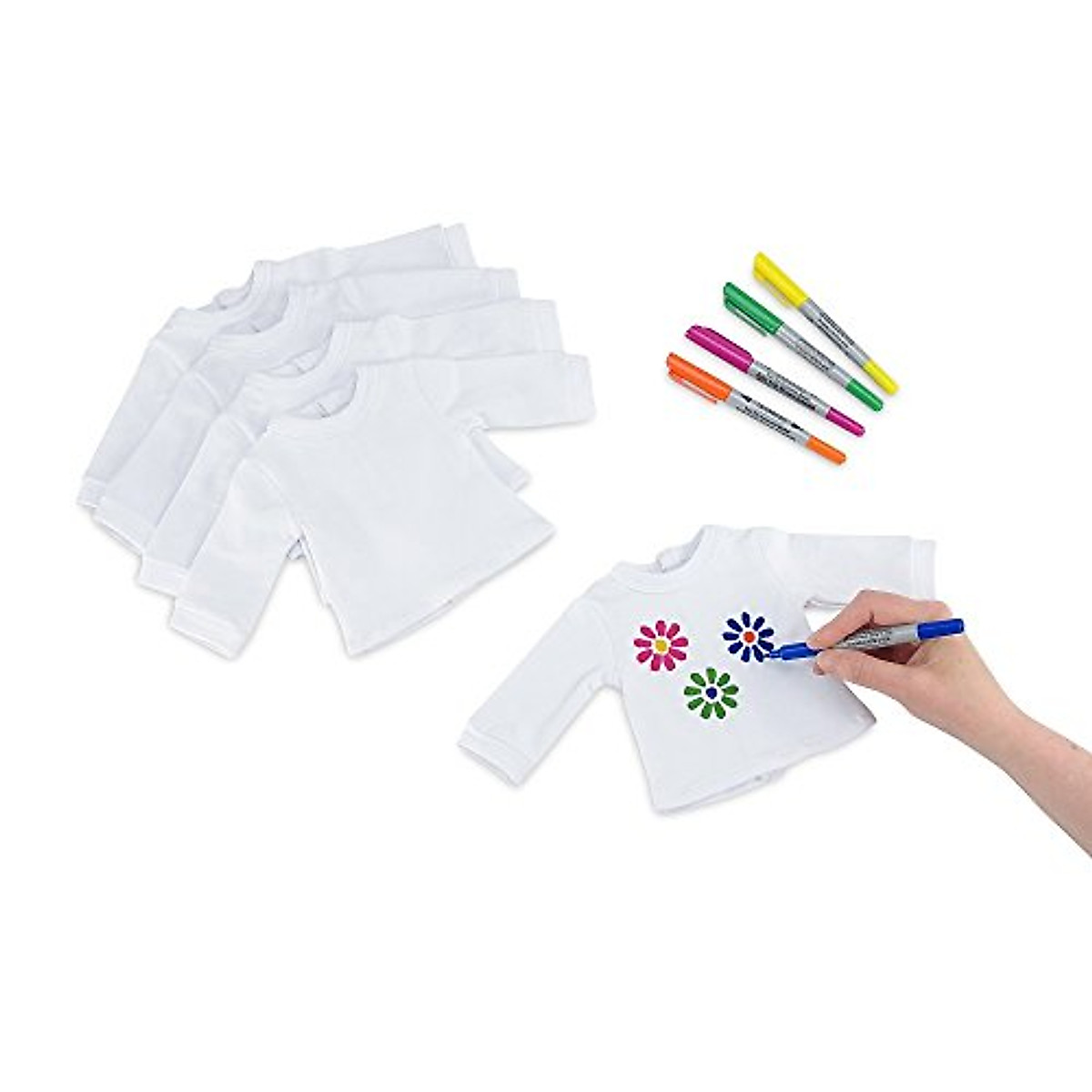 Emily Rose 18 Inch Doll Clothes Value Basics 5-Pack Long Sleeved Bright White 18-in Doll T-Shirts | Compatible with 18" American Girl Dolls