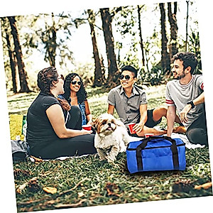 INOOMP Insulated Bag Collapsible Basket Coffee Cooler Outdoor Basket Food Delivery Backpack Beverage Delivery Carrier Insulated Shopping Bags Lunch Insulated Bag Food Delivery Bag Blue