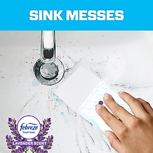 Mr. Clean Magic Eraser Bath with Febreze Lavender Scent, Cleaning Pads with Durafoam, 2 Count