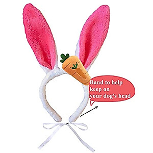Dog Bunny Ears and Dog Easter Bow Tie, Pet Easter Outfit