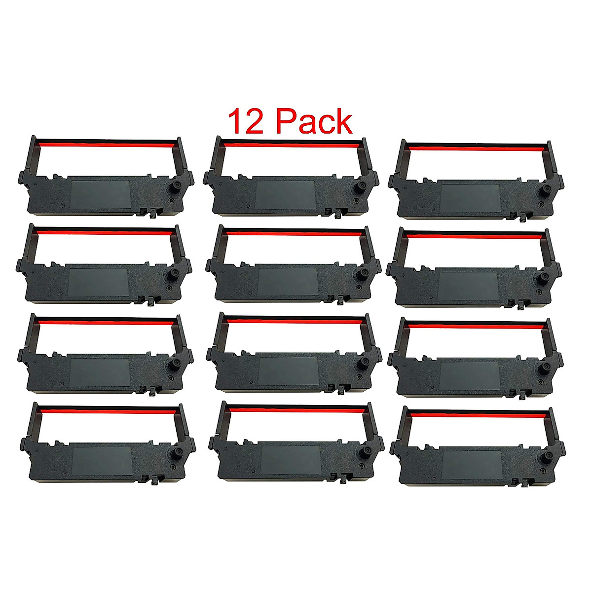 12 PACK SP-700 Ribbon Ink Cartridge Quality BLACK and RED Compatible with STAR Printer RC-700BR, SP700, 712, 742