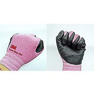 Lightweight Nitrile Work Gloves, Foam Coated, Smart Touch, 5 Pairs(Medium, Pink)