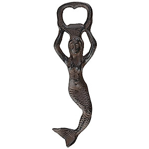 Antique Reproduction Iron Mermaid Bottle Opener Rust