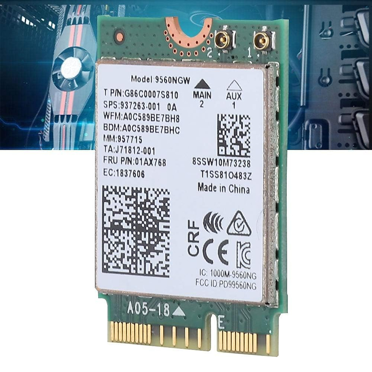 Wireless WiFi Card for Intel 9560AC NGW, 1730Mbps 2.4G/5G Dual Band Bluetooth 5.0 Network Card for Samsung/Dell/Sony/ACER/ISUS/MSI/Clevo/Terransforce/Hasee