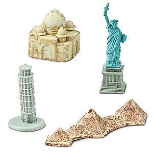 Safari Ltd. Around The World TOOB - 10 Figurines: Leaning Tower of Pisa, Eiffel Tower, Taj Mahal, Statue of Liberty, Giza Pyramids, & More - Educational Toy Figures For Boys, Girls & Kids Ages 3+