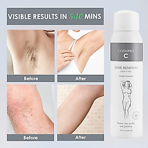 COSMPRO Hair Removal Spray Foam, Hair Removal Cream For Women and Men, Effective Hair Removal Inhibitor, Depilatory Cream for Underarm, Arm, Chest, Back, Leg, Bikini 5.07 oz