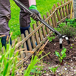 Walensee Action Hoe for Weeding Stirrup Hoe Tools for Garden Hula-Ho with Adjustable 56 Inch Scuffle Loop Hoe Gardening Weeder Cultivator, Sharp Durable Metal Handle Weeding Rake with Cushioned Grip
