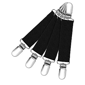 Zhanmai 6 Pairs Dress Clips Elastic Mitten Clips Stainless Steel Brooch Clip for Women Mitten Clips for Adults(13 cm, Black)