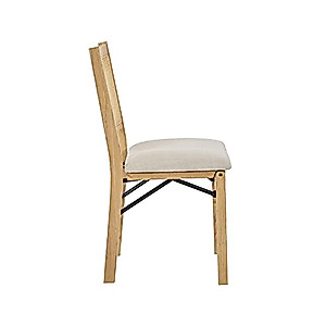Powell Kasi Beige Rattan Cane Folding Foldable Dining Side Chair, Natural