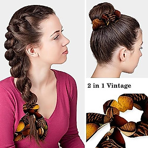 Happy Thanksgiving Acorns Bouffant Working Cap with Ribbon Tie for Women Long Hair, Scrub Surgical Hat, One Size Head Cover