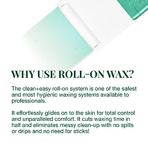 Clean + Easy Roll-On Refill for Large Cartridge, Depilatory Soothing Wax for Leg and Arm Hair Removal, Simple & Easy to Use