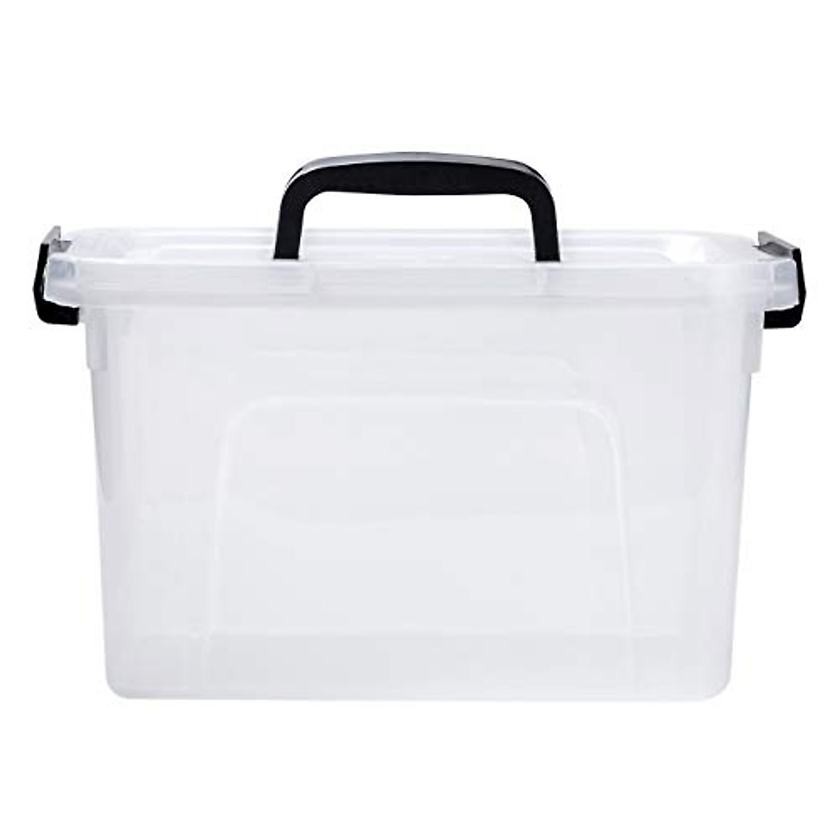 5-Pack Clear Storage Latch Box/Bins with Lid, 8 Litre Stackable Plastic Storage with Handle (8.5 Quart)