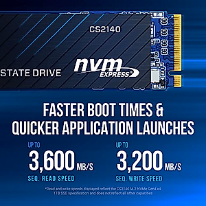 PNY CS2140 500GB M.2 NVMe Gen4 x4 Internal Solid State Drive (SSD) - M280CS2140-500-RB