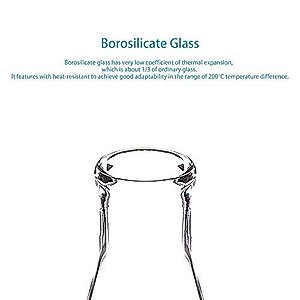 StonyLab 2-Pack Glass 50ml Heavy Wall Narrow Mouth Erlenmeyer Flasks with Heavy Duty Rim - (50ml Fits with StonyLab 4# Rubber Stopper)