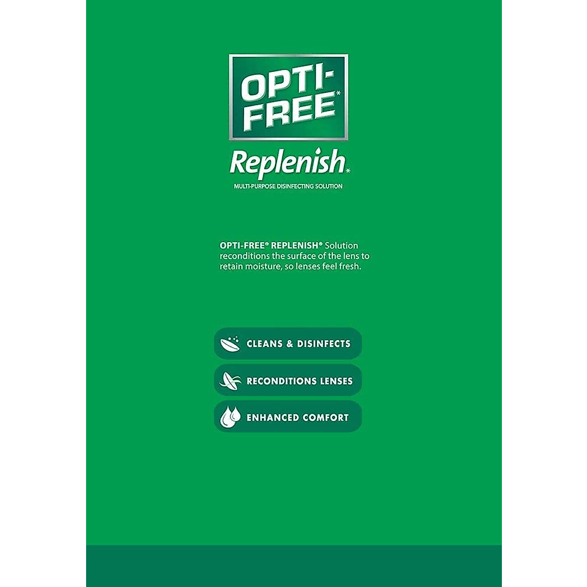 Opti-Free Replenish Multi-Purpose Disinfecting Solution with Lens Case, Twin Pack, 10-Fluid Ounces Each - 2 Count(Pack of 1)