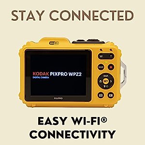 Kodak PIXPRO WPZ2 Rugged Waterproof 16MP Digital Camera with 4X Optical Zoom with Koah Nostrand Gadget Bag with Accessory Kit, 32GB UHS-I microSDHC, and Floating Strap Bundle (4 Items)