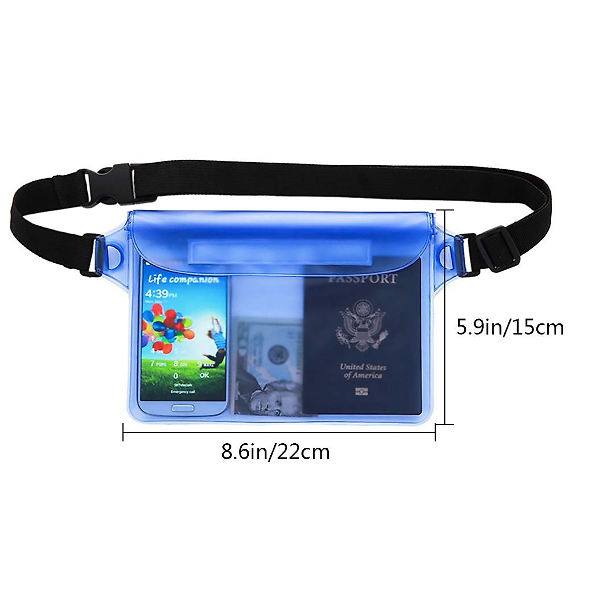 Waterproof Pouch Set, 2 Pack Phone Bag Fanny Pack with Waist/Shoulder, Water Proof Beach Gear Universal Accessories for Men Women Kids