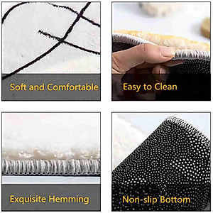 Children's ABC Round Rug 3ft Cute Animal Cow Fluffy Faux Wool Playroom Carpet Light Yellow Children's Fun Learning Alphabet Crawling Mat for Classroom School or Living Room Bedroom Kids Room