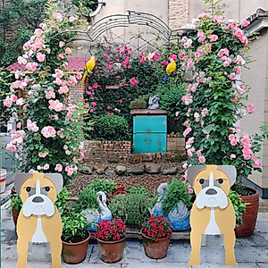 VanFty Dog Planter Boxer Shape Animal Flower Pot Large Dog planters Outdoor Decorations Lovely Gift Desk Storage Box Flowerpot Plant Container Frame for Indoor and Outdoor use