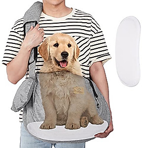 Ownpets Pet Sling Carrier, Fits 15 to 25lbs Extra-Large Dog/Cat Sling Carrier Reversible and Hands-Free Dog Bag with Adjustable Strap and Pocket Shoulder Pad for Outdoor Travel Hiking