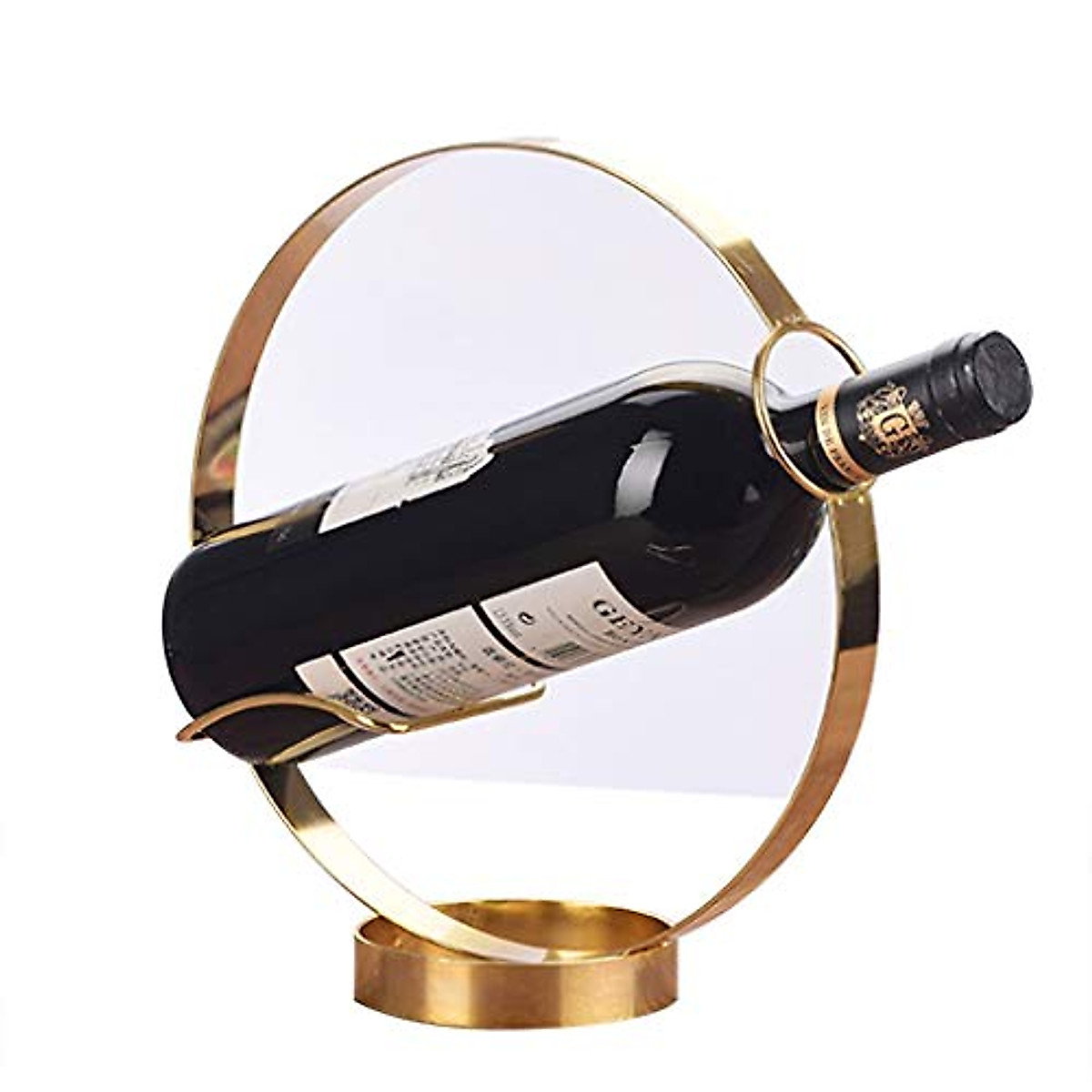 ZHIQ Single Bottle Countertop Wine Holder, Free Standing Metal Wine Rack, Wine Bottle Storage Holder, Display Shelf for Tabletop, Silver/Gold/Bronze