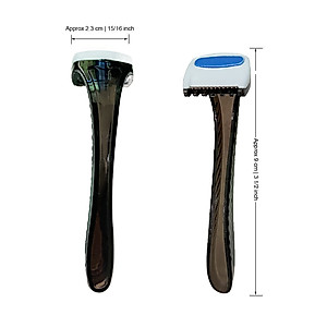 6pcs Bikini Razors Disposable Beauty Line Razors Shaver Pubic Hair Removal Body Hair Trimmer Women/Men (Black)