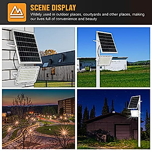 200W LED Solar Flood Lights,18000Lumens Street Flood Light Outdoor IP67 Waterproof with Remote Control Security Lighting for Yard, Garden, Gutter, Swimming Pool, Pathway, Basketball Court, Arena
