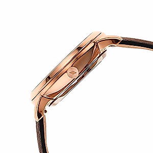 Fossil Men's Neutra Automatic Stainless Steel and Eco Leather Three-Hand Skeleton Watch, Color: Rose Gold, Brown (Model: ME3195)