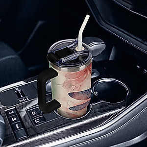 FZQVSGW Modern Dragonfly 40 Oz Tumbler with Handle And Straw Stainless Steel Vacuum Insulated Tumblers Reusable Keep Drinks Cold Coffee Cup Holder Friendly Gifts for Women Men Car Gym Travel