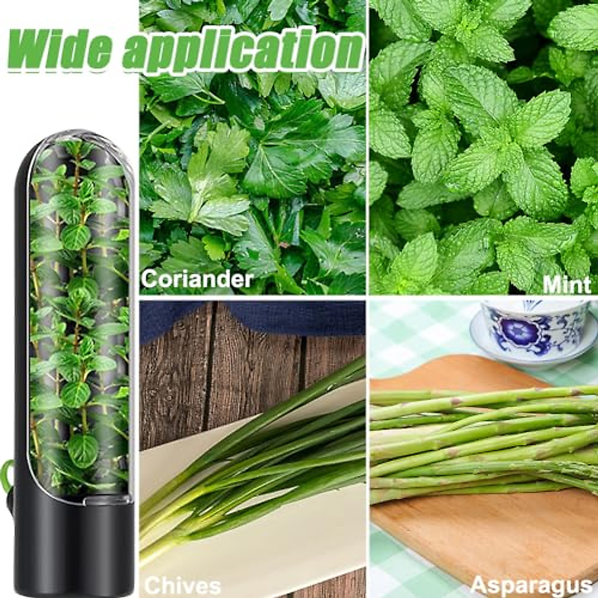 Fresh Herb Keeper, Vanilla Keep-Fresh Cup, Herb Storage Container Keeps Greens of Fresh Vegetable Preservation Bottle for Storage Cilantro, Mint, Asparagus, Keeps Greens Fresh