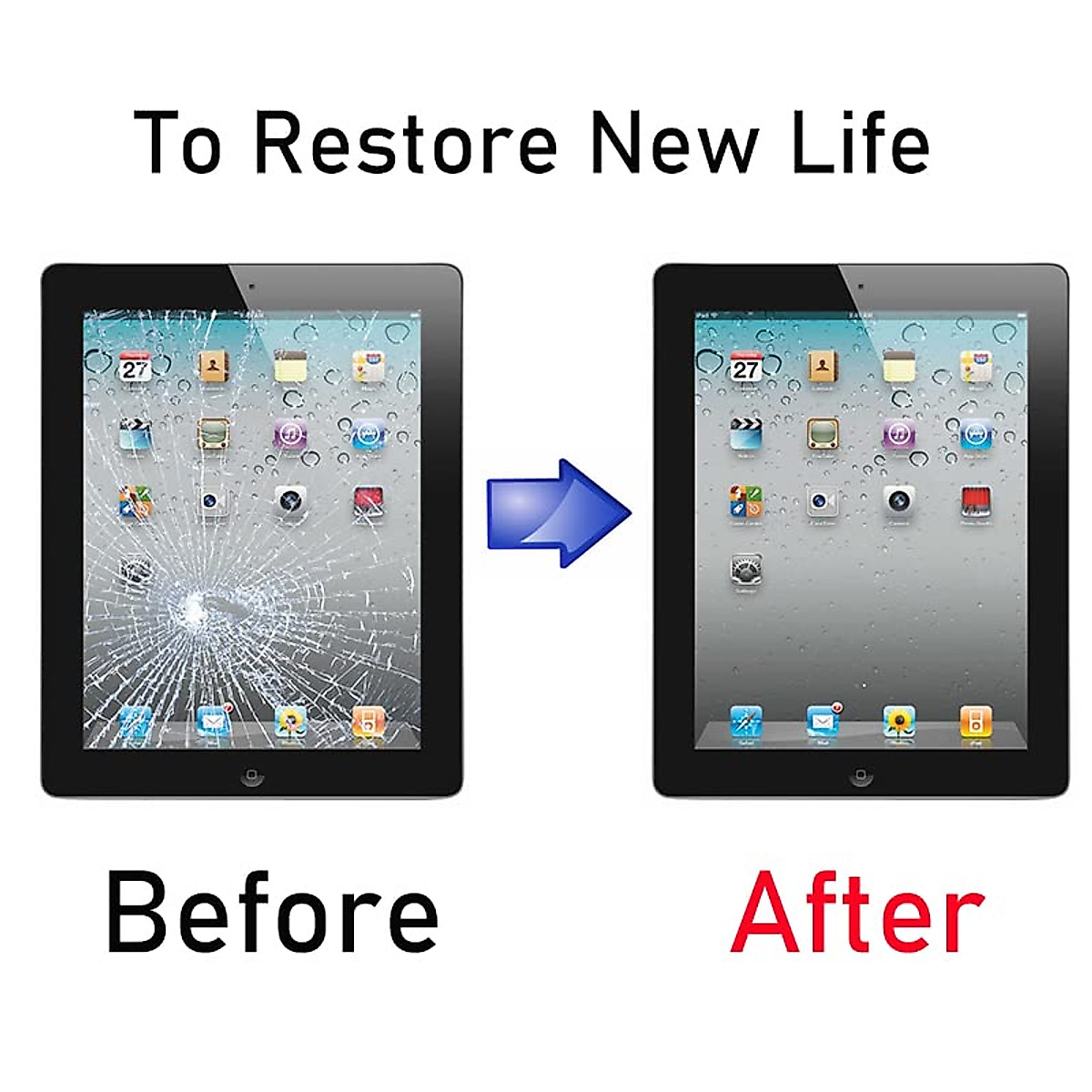 JPUNG for iPad Air 1st Generation Screen Replacement Touch Glass Digitizer, Only for A1474 A1475 A1476 Air 1st Gen, with Home Button, Full Repair Kit(Video Guide)