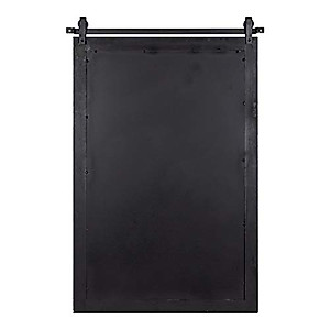 Kate and Laurel Cates Farmhouse Wall Mirror, 24 x 38, Gray, Barn Door-Inspired Rustic Mirrors for Wall