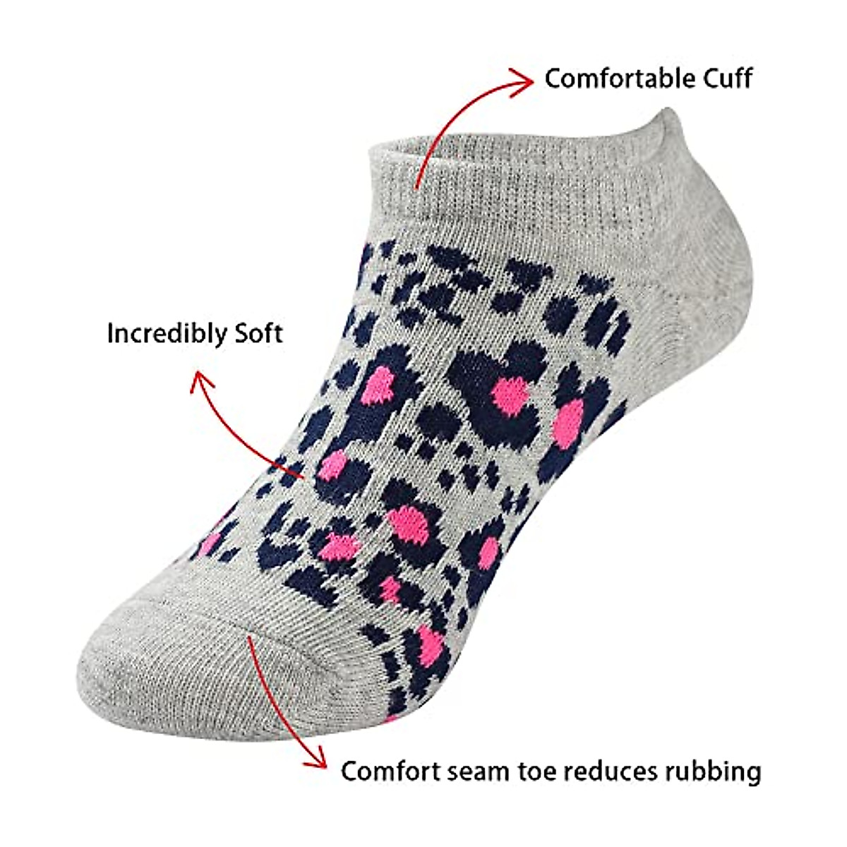 COTTON DAY Kids Girls Fashion Low Cut Ankle Shorty Socks 6-8 Years (Size 8 Flowers Stripes)