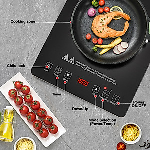 AMZCHEF 1800W Induction Cooktop Commercial & 1800W Portable Induction Cooktop