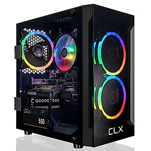CLX Set Gaming Desktop - AMD Ryzen 7 5700X 3.4GHz 8-Core Processor, 16GB DDR4 Memory, Radeon RX 6600 8GB GDDR6 Graphics, 500GB SSD, 2TB HDD, WiFi, Windows 11 Home 64-bit