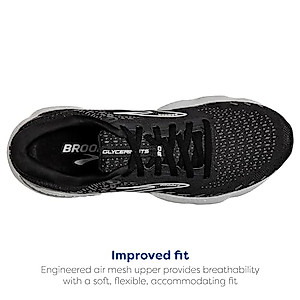 Brooks Women's Glycerin GTS 20 Supportive Running Shoe - Black/White/Alloy - 10 Medium