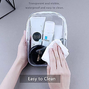 Clear Pouch Small, Clear Makeup Bag, 6.6"x2.3"x4.7" TSA Approved Toiletry Bag, Clear Travel Bags for Toiletries, Clear Cosmetic Bag for Women and Men Small-1 Pack All Clear