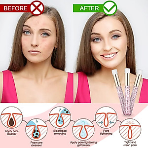 30pcs Lash Shampoo Brushes,Eyelash Extension Cleanser Brush,Nose Pore Deep Cleaning Brush,Lash Shampoo Brushes,Soft facial makeup remover brush for facial cleansing with boxed (30pcs（purple sequins）)