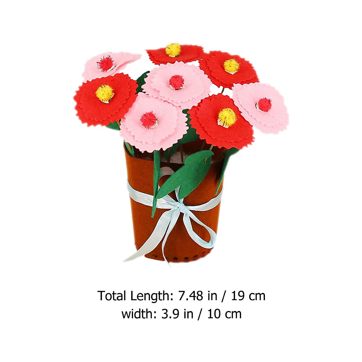 Veemoon DIY Flower Craft Kit 10 Sets Handmade Potting Material Flowers Puzzle Child Non-woven Fabric Handicraft Materials