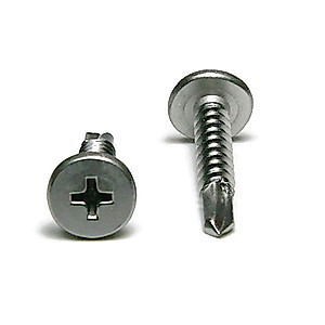 #10 Phillips Pancake Head Self Drilling TEK Screws 410 Stainless Steel #10 x 1-1/2 inch Qty 100