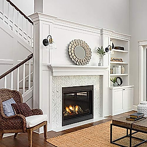 Globe Electric 51714 1-Light Wall Sconce, Dark Bronze, Antique Brass Socket, Clear Glass Shade, Wall Lighting, Wall Lamp Dimmable, Wall Lights for Bedroom, Kitchen Sconces Wall Lighting, Home Décor