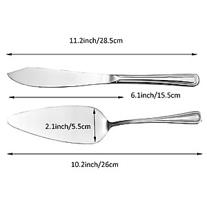 IMEEA Wedding Cake Knife and Server Set - Stainless Steel Cake Cutters Perfect for Weddings and Special Occasions