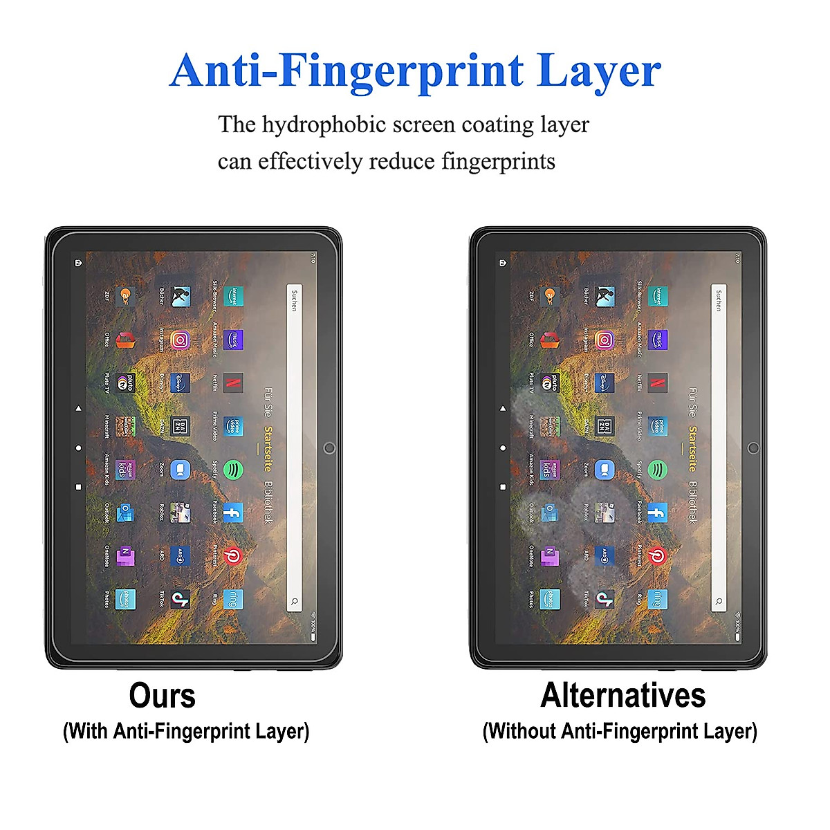 KXOYJAD Screen Protector for Fire HD 10 Tablet (2023/2021,13th/11th Generation) and Fire HD 10 Kids Pro, Tempered Glass Film(2 Pack)