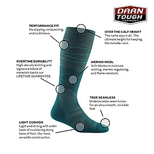 Darn Tough Vermont Sea to Sky OTC Lightweight with Cushion Teal SM (US 4.5-7)