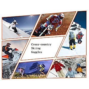 Wonzone Windproof Dustproof Motorcycle Cross Country Sunglasses Snowboard Ski Goggles Adjustable UV Protective Outdoor Glasses Anti-Fog Eyewear Combat Skiing Snow Goggles (Blue)