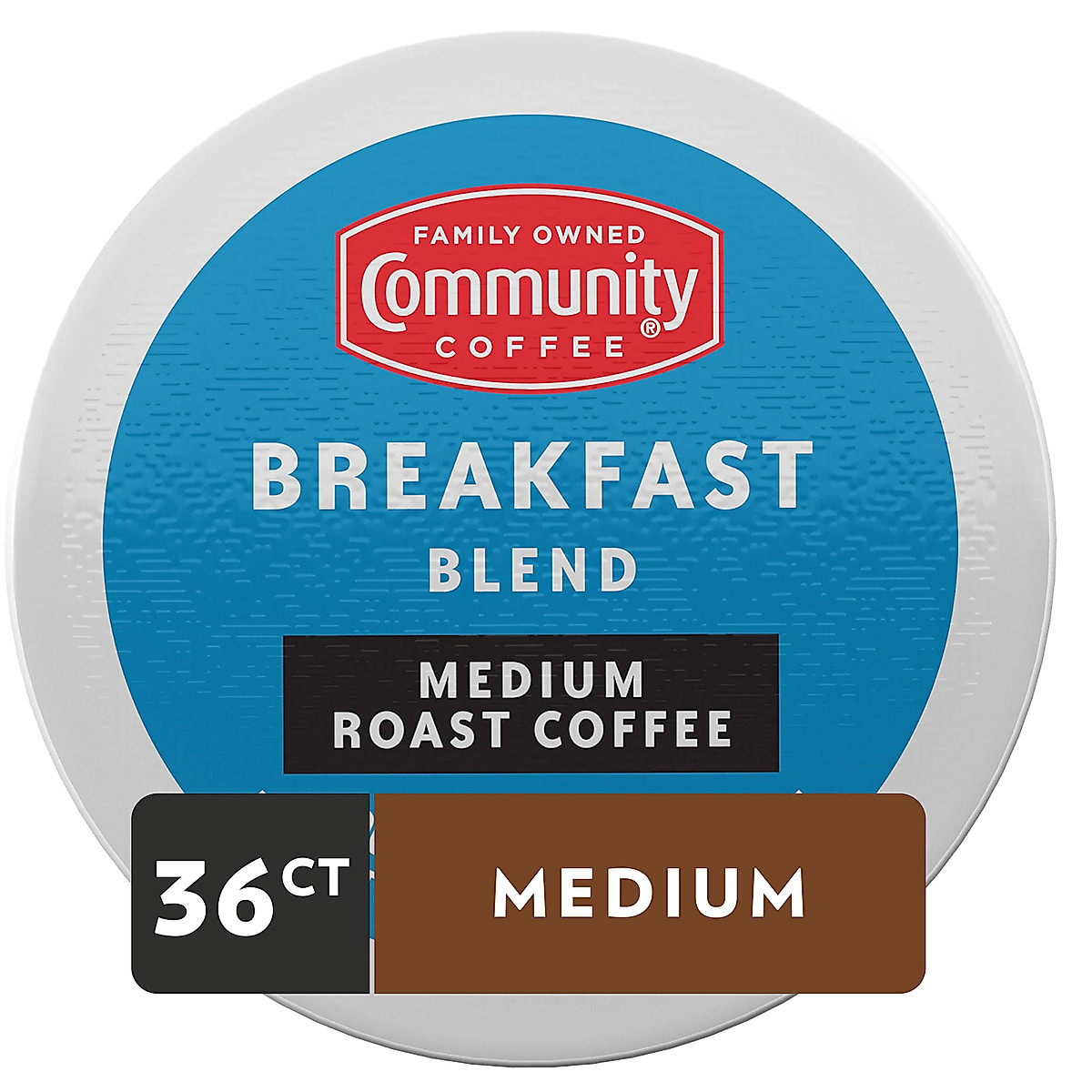 Community Coffee Breakfast Blend 36 Count Coffee Pods, Medium Roast, Compatible with Keurig 2.0 K-Cup Brewers, 36 Count (Pack of 1)