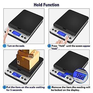 THINKSCALE Shipping Scale, 86lb Postal Scale with Hold and Tear Function, 5 Units, Auto-Off, Postage Scale for Packages Mailing Small Business, Battery Included