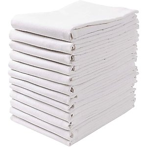 [18 Pack] Flour Sack Kitchen Dish Towels - Lint Free Soft 100% Ring Spun Cotton - Large 28x28 - White