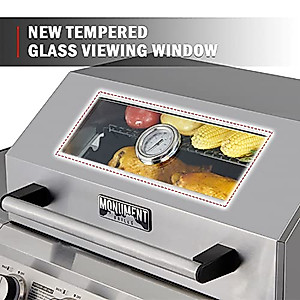 Monument Grills Larger 4-Burner Propane Gas Grills bbq Stainless Steel Heavy-Duty Cabinet Style with LED Controls Side Burner Mesa 400m