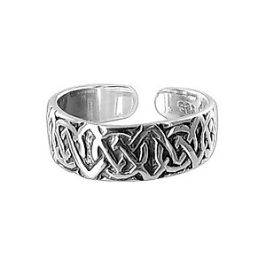 Gem Avenue 925 Sterling Silver 5mm Celtic knot Adjustable Toe Rings for Women
